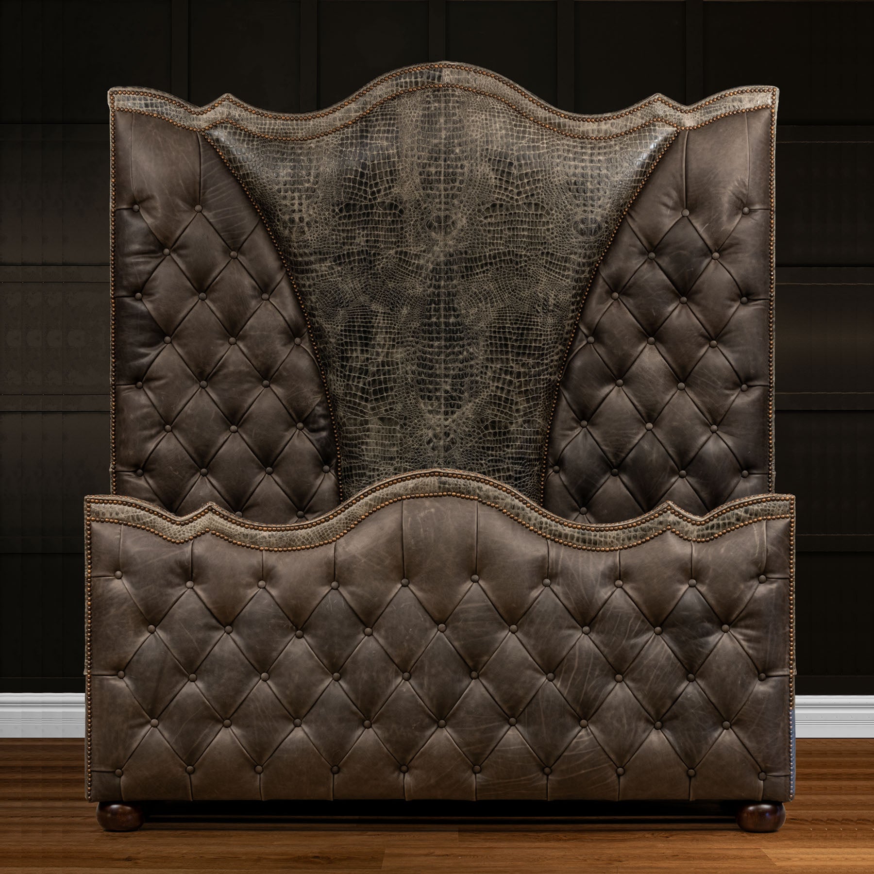 Casper Tufted Leather Bed – Texas Leather Western Collection