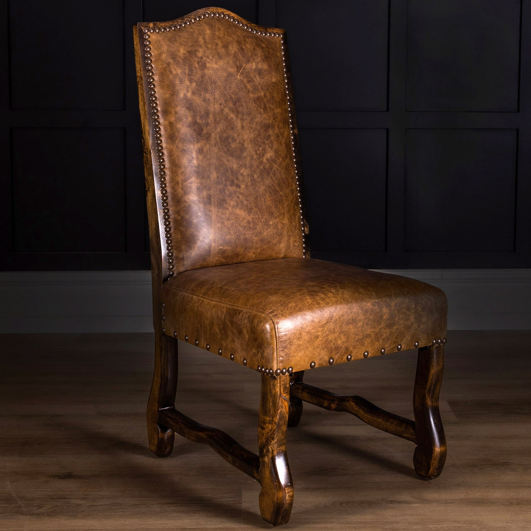 Oak Leather Dining Chair – Texas Leather Western Collection
