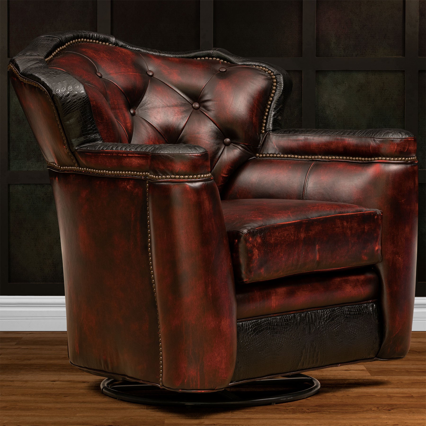 Putnam Swivel Chair – Texas Leather Western Collection
