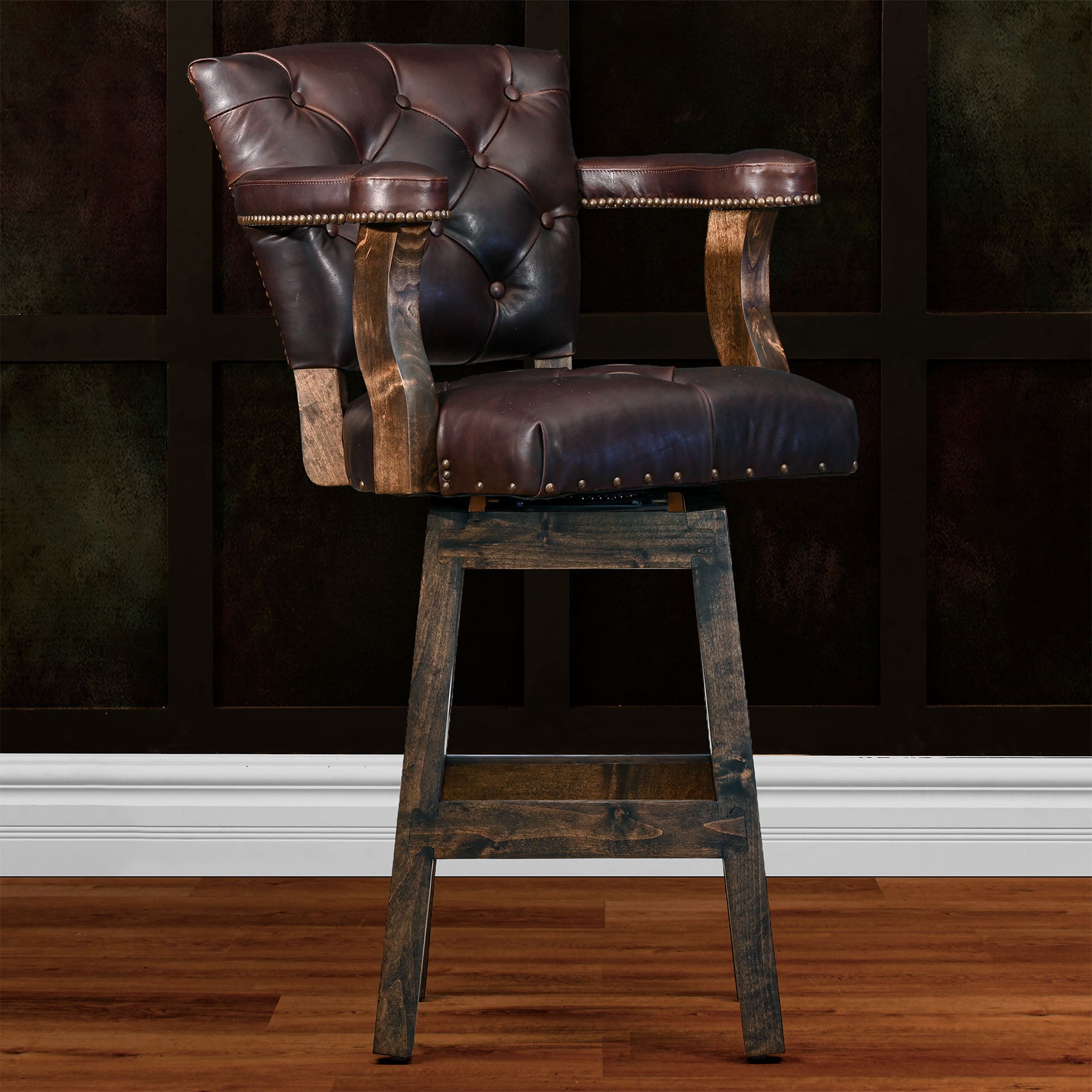 Seward Tufted Barstool – Texas Leather Western Collection