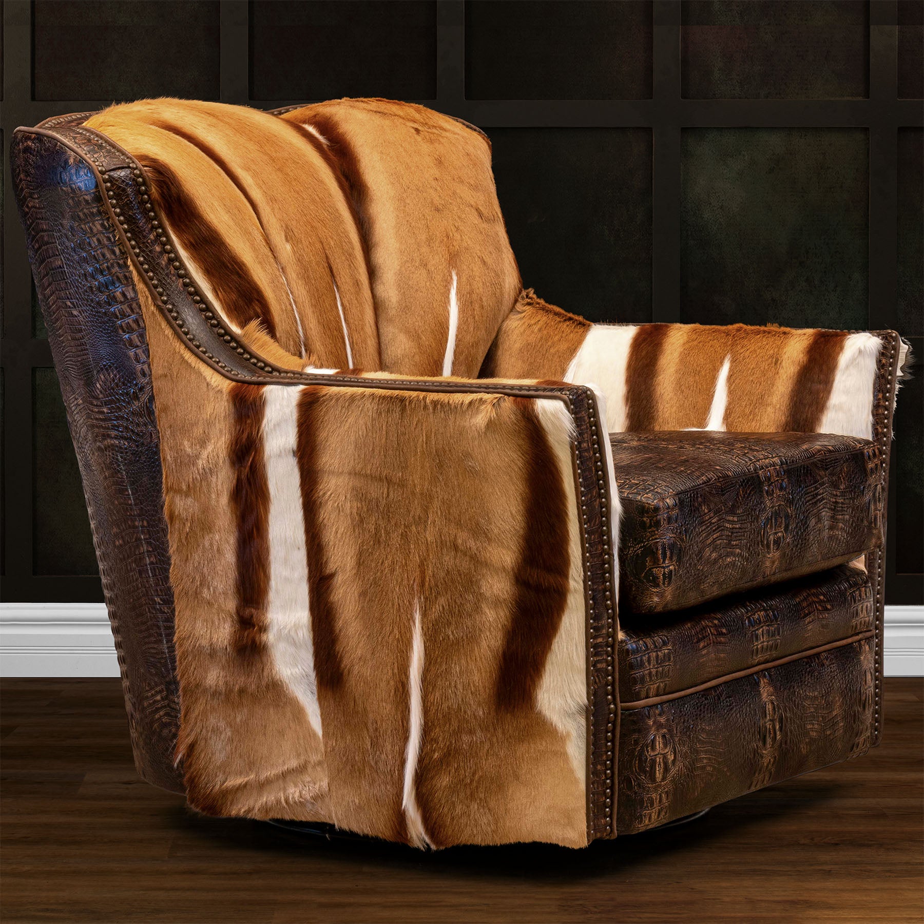 Springbok Swivel Chair – Texas Leather Western Collection
